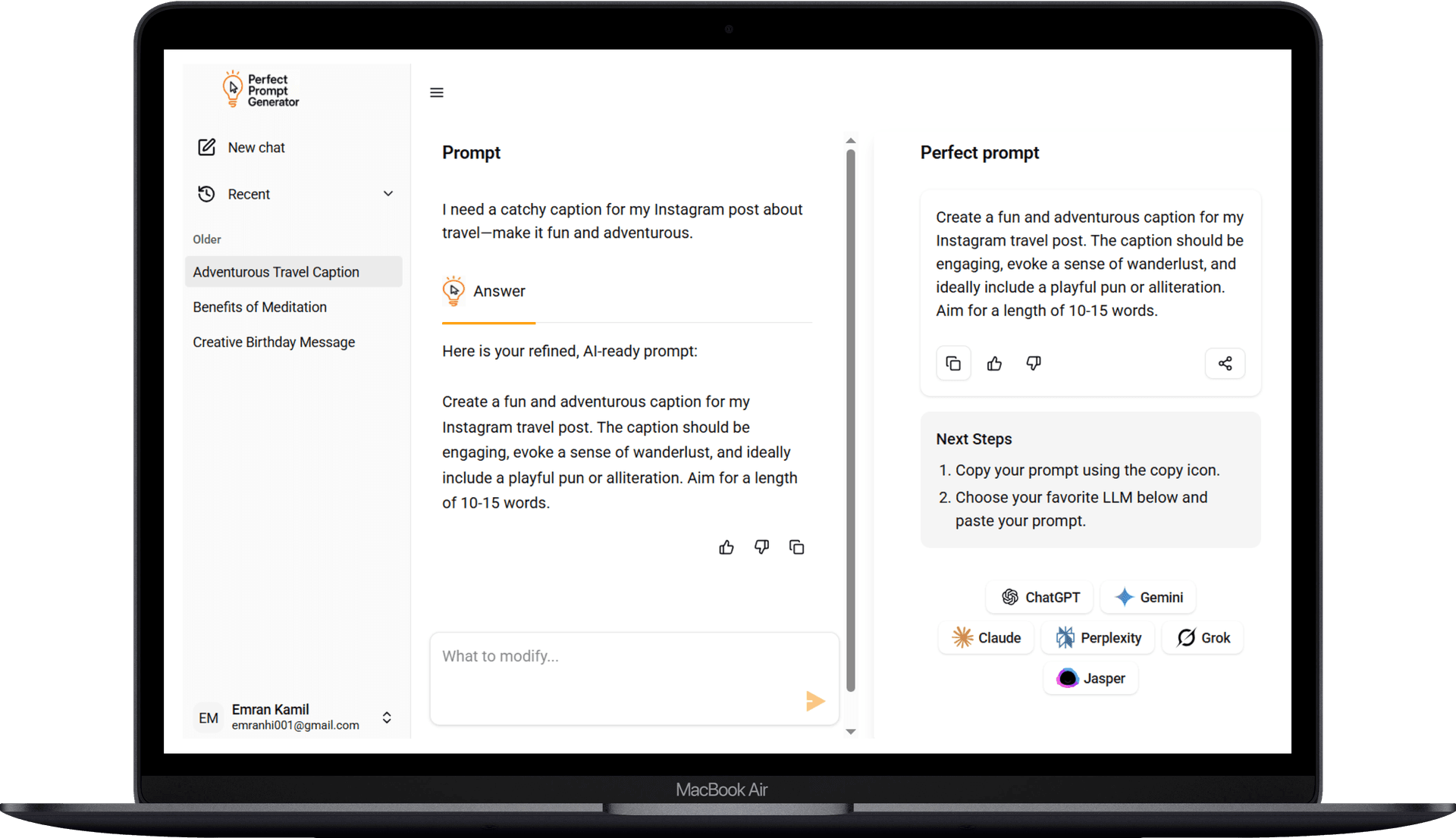 Perfect Prompt Generator