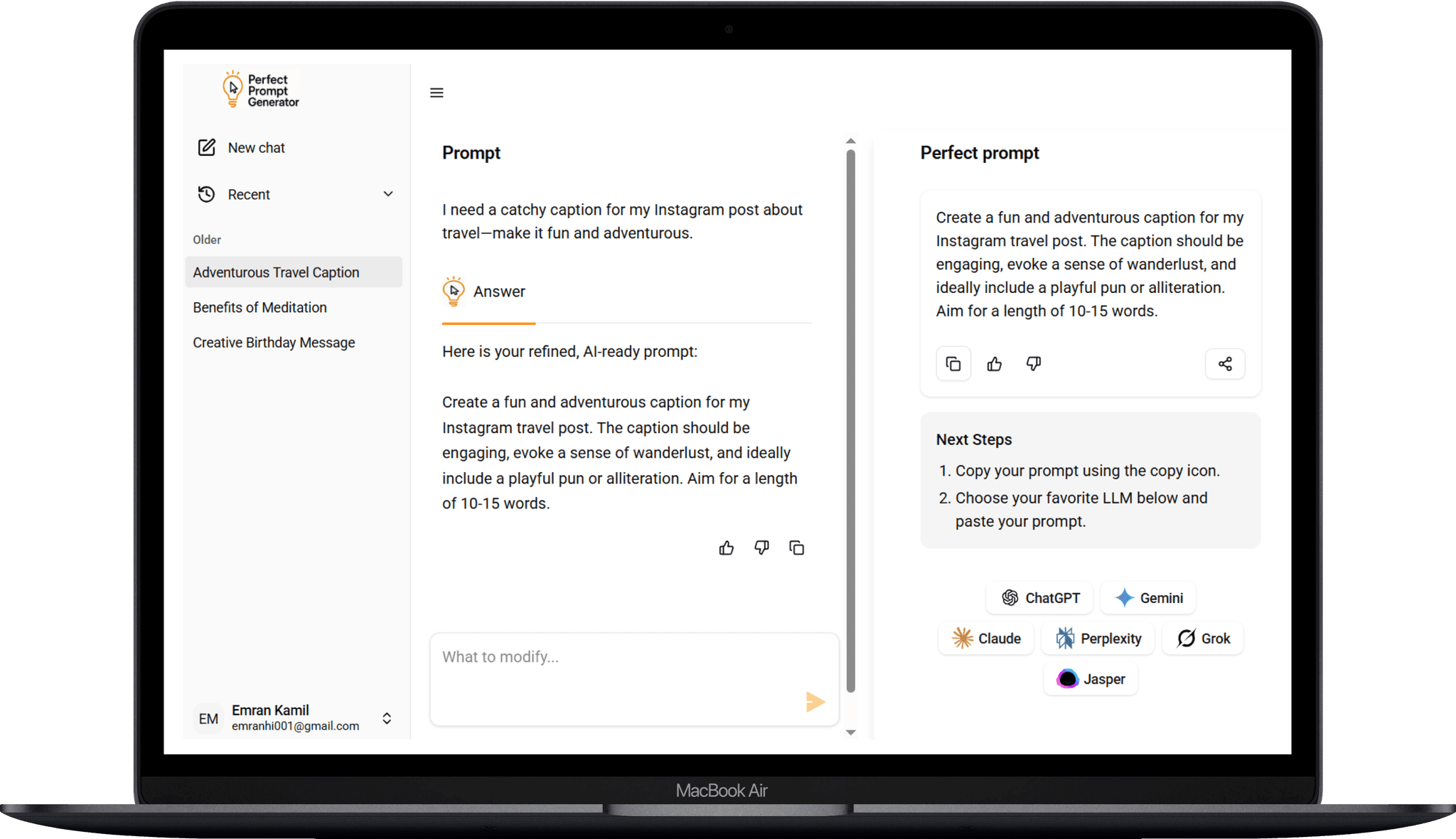 Perfect Prompt Generator